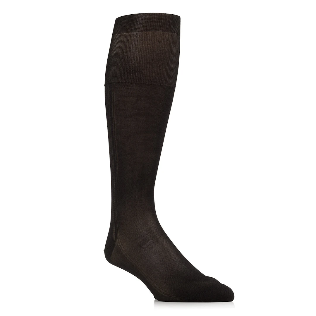 Silk Formal Ribbed Long Socks - The Armoury