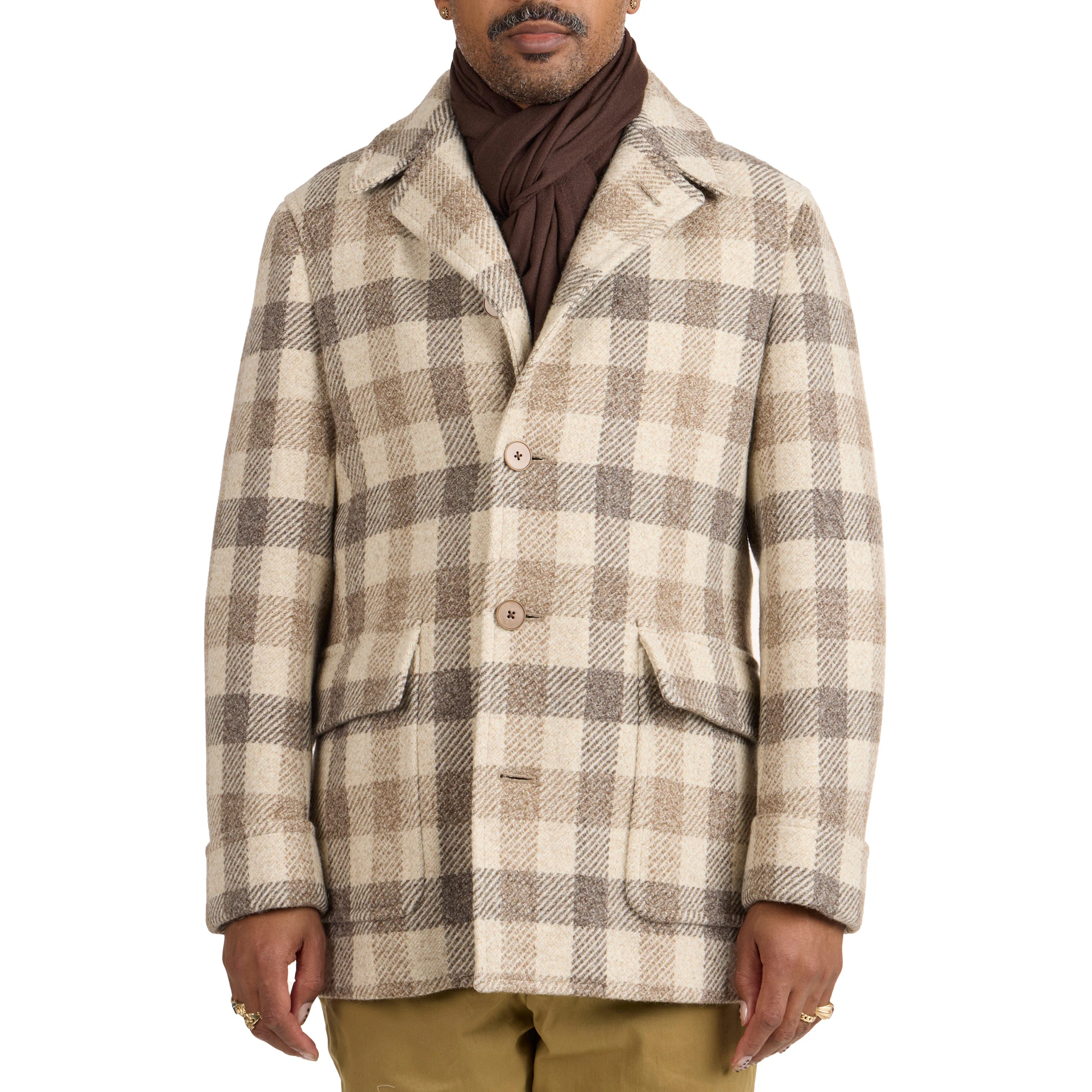 Wool Tweed Buffalo Plaid Tokyo Coat - The Armoury