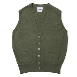 Merino Wool Sleeveless Cardigan - The Armoury